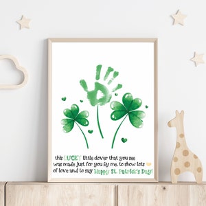 Lucky Clover Handprint Poem, St Patricks Day Handprint Footprint Craft ...