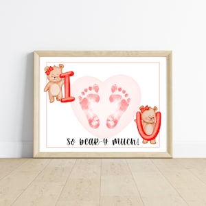 Teddy Bear Valentine, Valentine Handprint, Handprint Art, Footprint ...