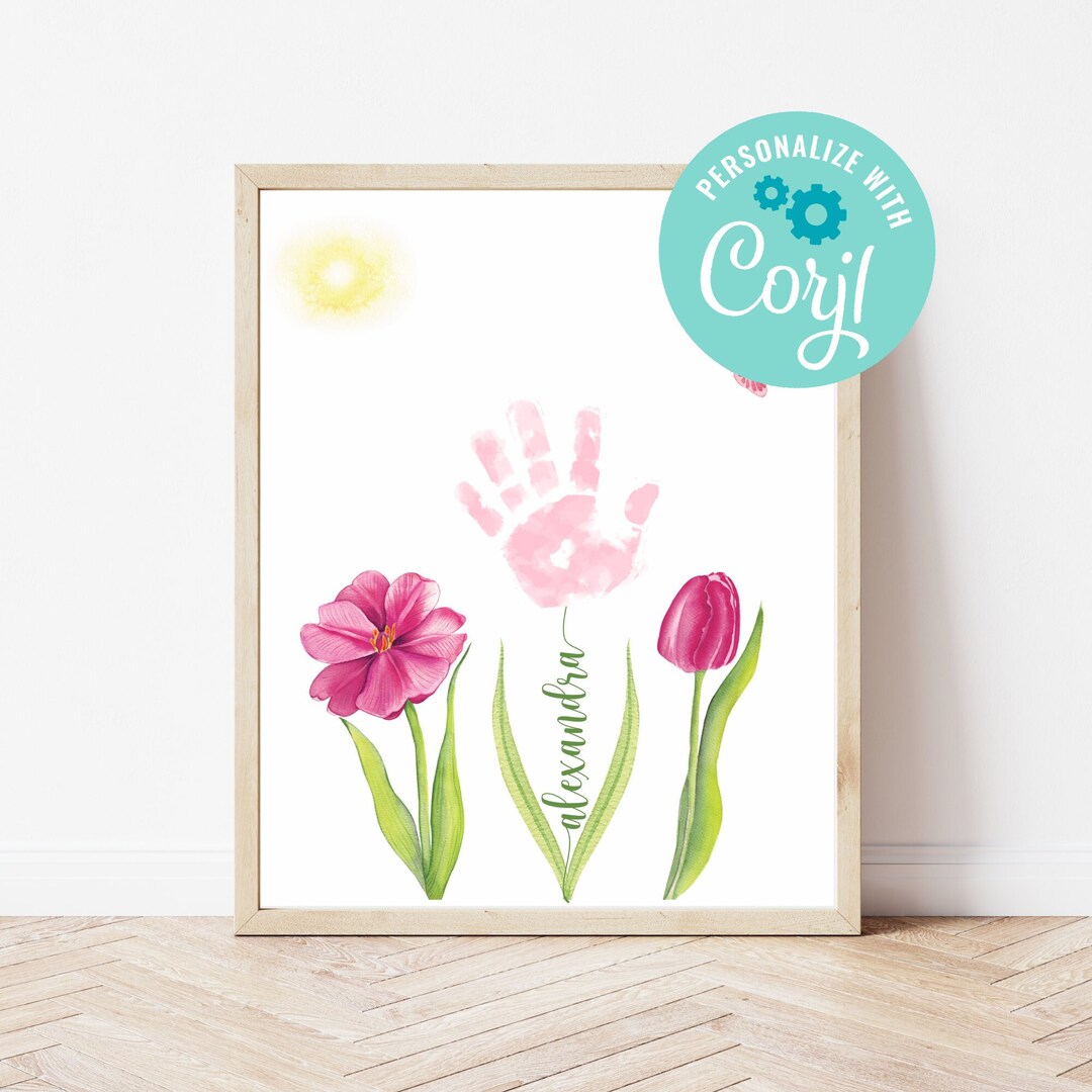 Arte de huellas de manos del Día de las Madres EDITABLE Huella de ...