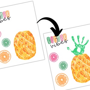 Summer Handprint Craft: Summer Vibes Pineapple Handprint Art, Activity ...