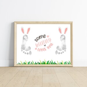 Some Bunny Loves You Handprint Art, Easter Footprint Art, Valentine ...