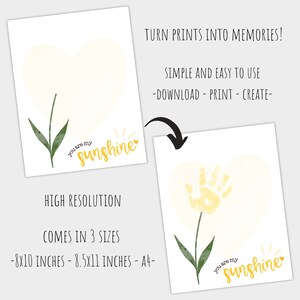 You Are My Sunshine Handprint Art, Mothers Day Handprint, Father's Day ...