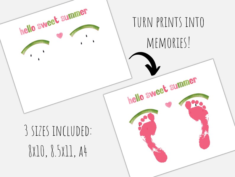 Summer Footprint Craft, Hello Sweet Summer Watermelon Handprint Craft ...
