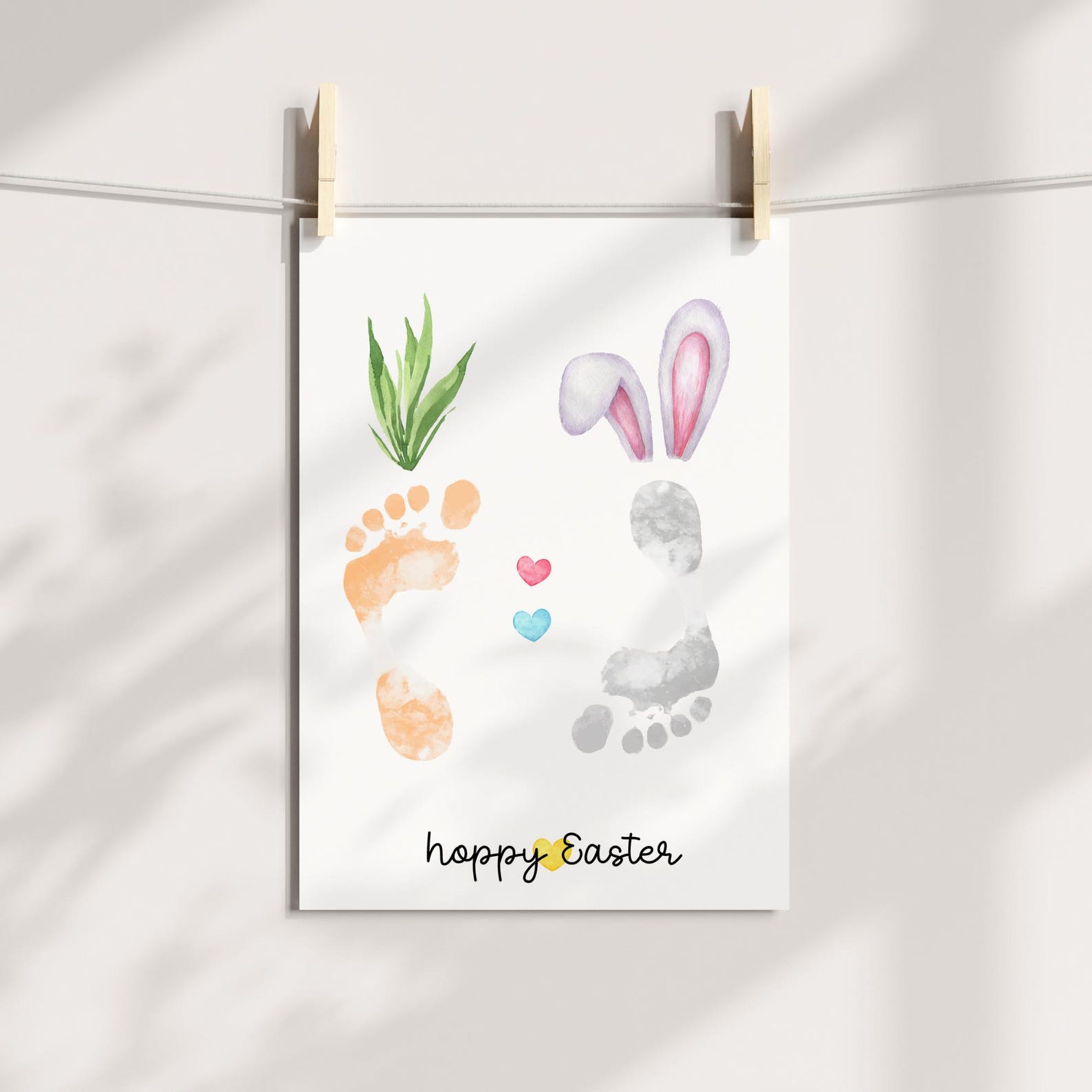 Hoppy Easter Footprint Art, Easter Handprint Art, Infant Craft, Easter ...