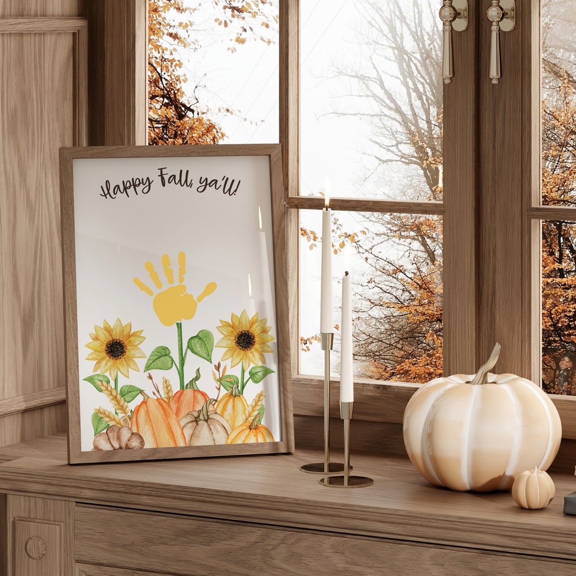 Happy Fall Ya'll Handprint Art, Fall Handprint Craft for Babies ...