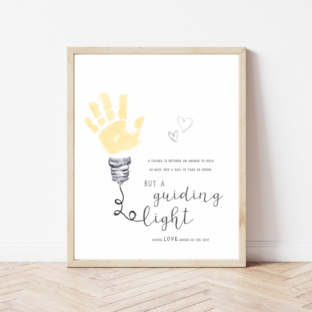 Father's Day Handprint Art, Dad Birthday Gift, Footprint Art, Fathers ...