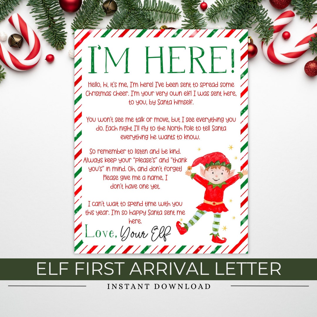 Elf Arrival Letter, First Time Elf Arrival Letter, Christmas Elf ...