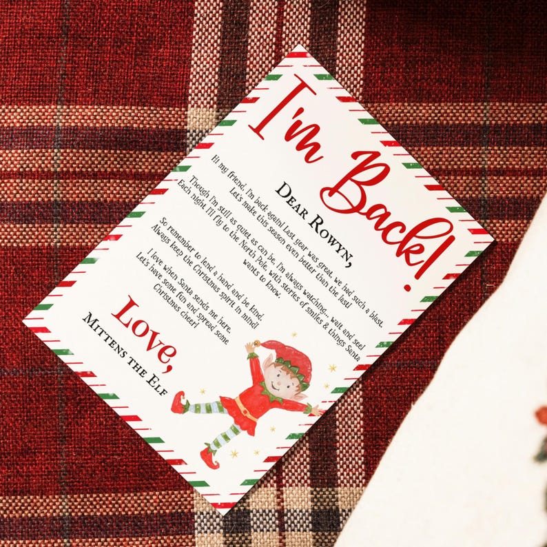 EDITABLE Elf Return Letter, Elf Letters, Elf Arrival Letter, Christmas ...