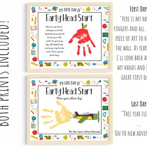 First Day of Early Head Start Handprint Art, Last Day of School ...