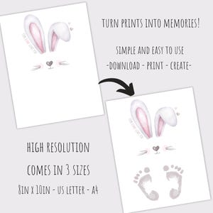 Easter Footprint Art, Bunny Footprint, Easter Handprint Art, Infant ...