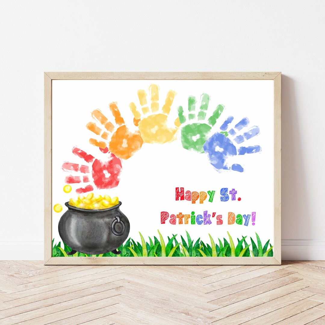 St Patricks Day Handprint Art, Handprint Craft for Baby Toddler Kids ...