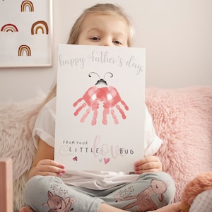 Father's Day Handprint Art, Love Bug Footprint Craft, Father's Day ...