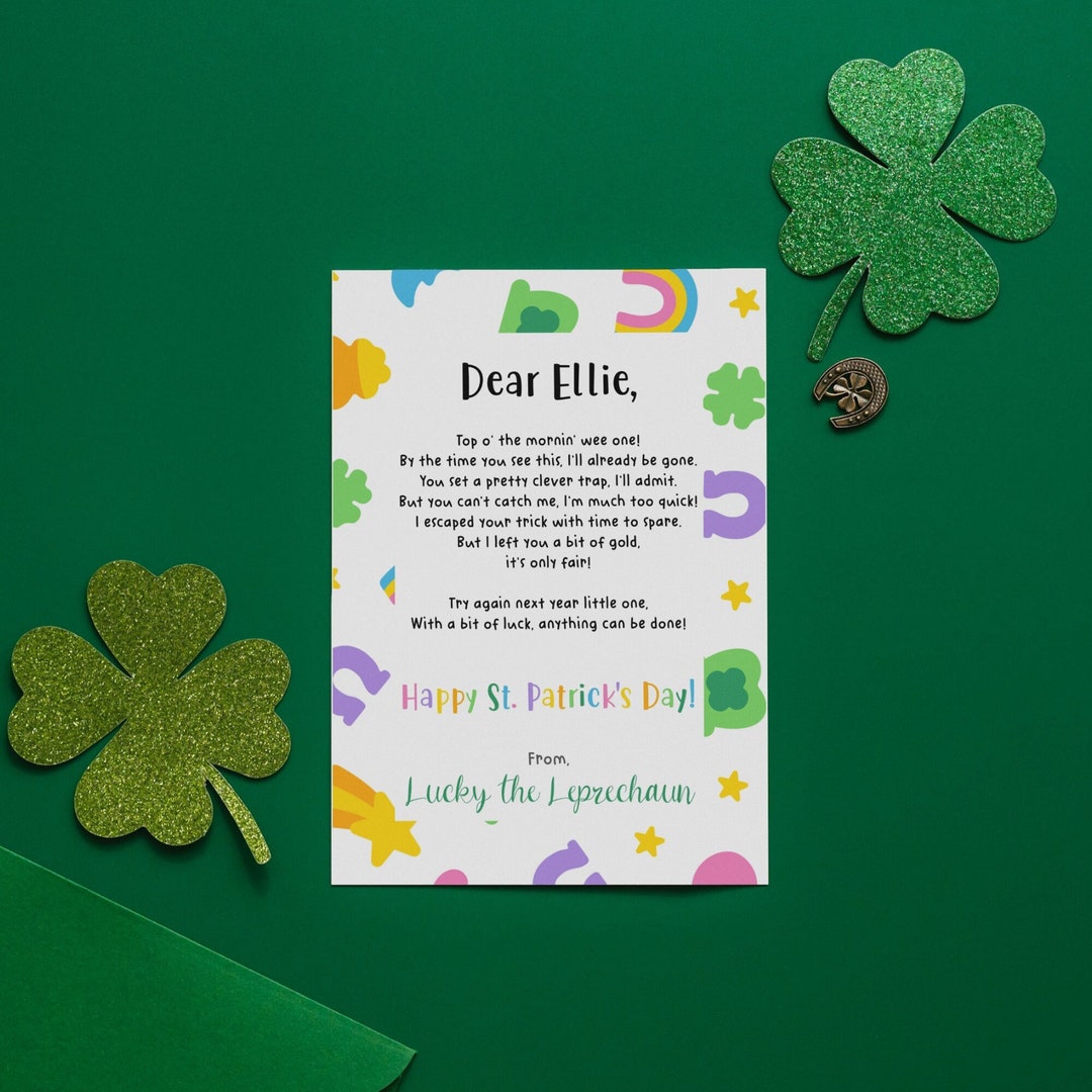 Leprechaun Letter, Mini Leprechaun Note, Editable Letter From ...