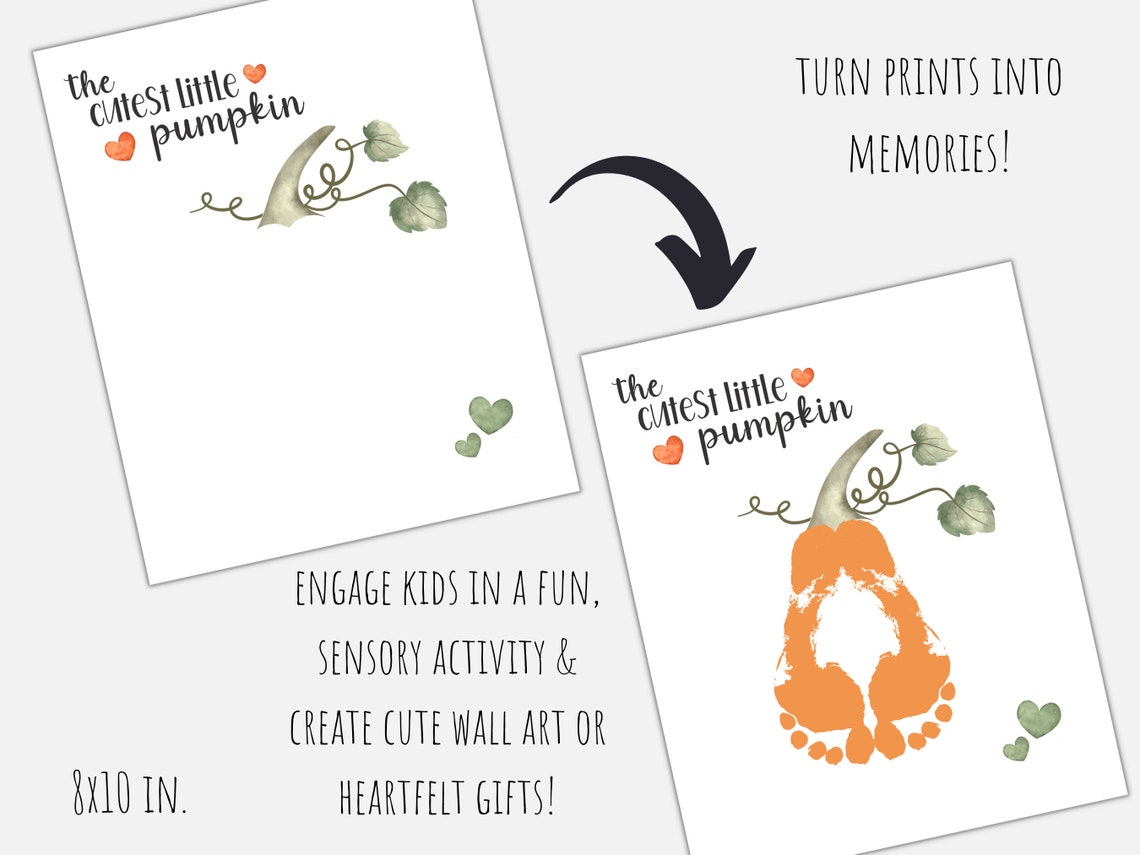 Cutest Little Pumpkin Fall Craft Handprint Footprint Art Craft for ...