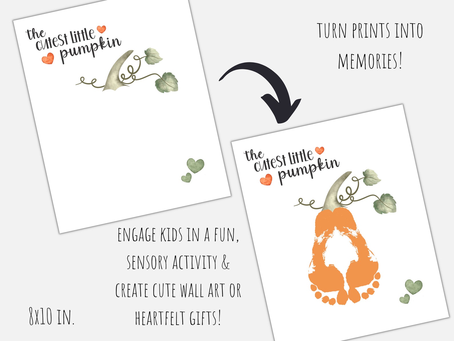Cutest Little Pumpkin Fall Craft Handprint Footprint Art Craft for ...