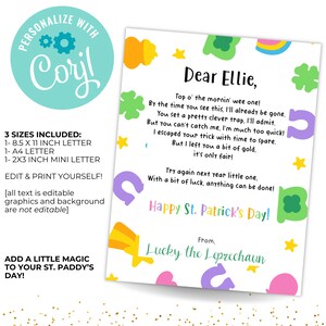 Leprechaun Letter, Mini Leprechaun Note, Editable Letter From ...