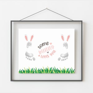 Some Bunny Loves You Handprint Art, Easter Footprint Art, Valentine ...
