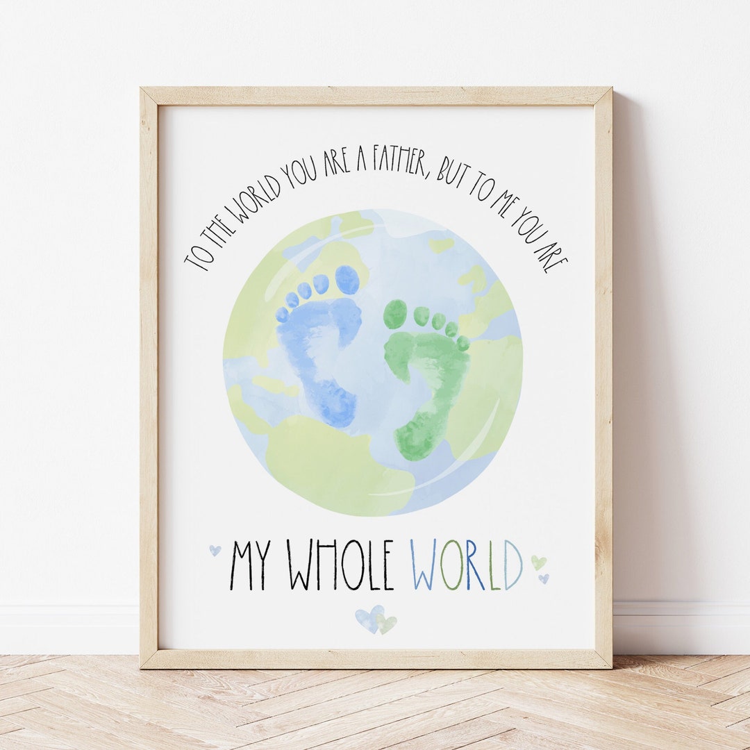 Father's Day Handprint Art, Dad Birthday Gift, Footprint Art, Fathers ...