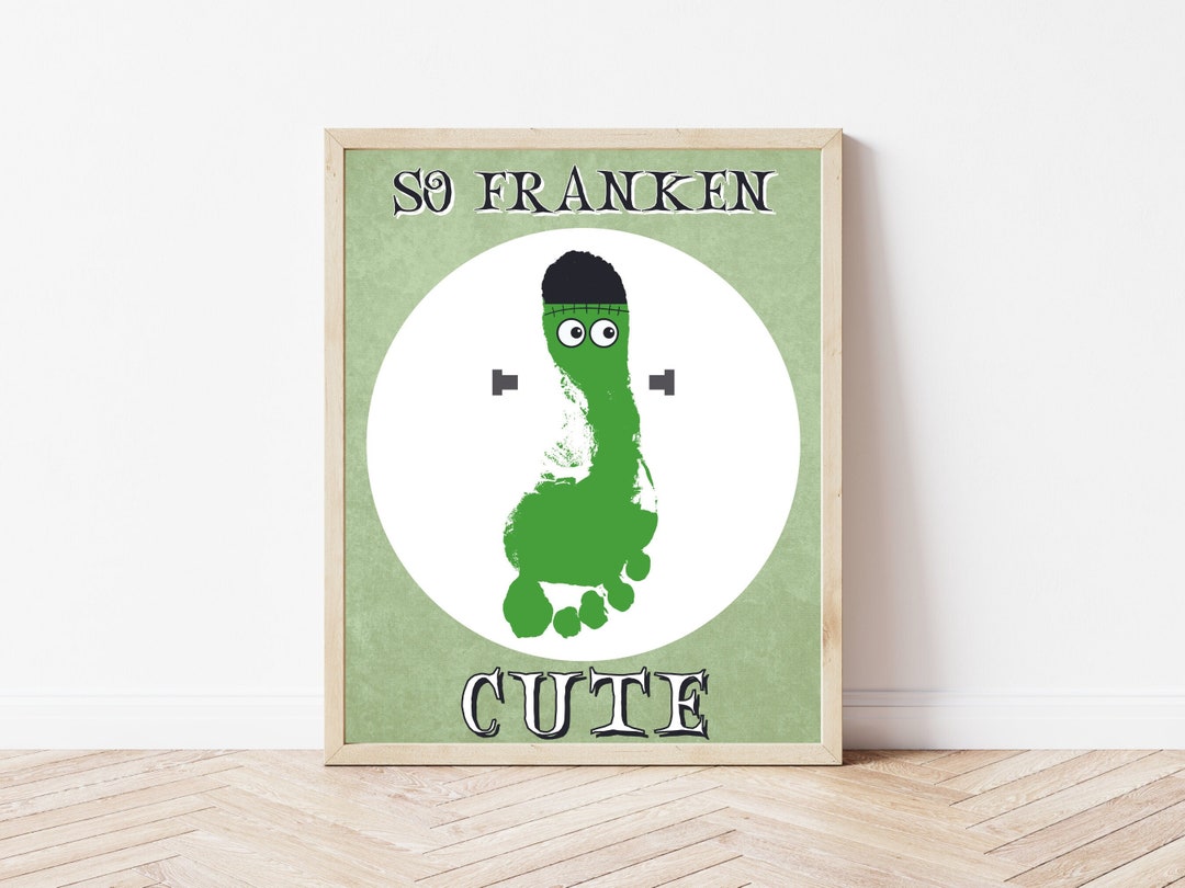 Frankenstein Halloween Handprint Art, Fall Footprint Craft, Daycare or ...