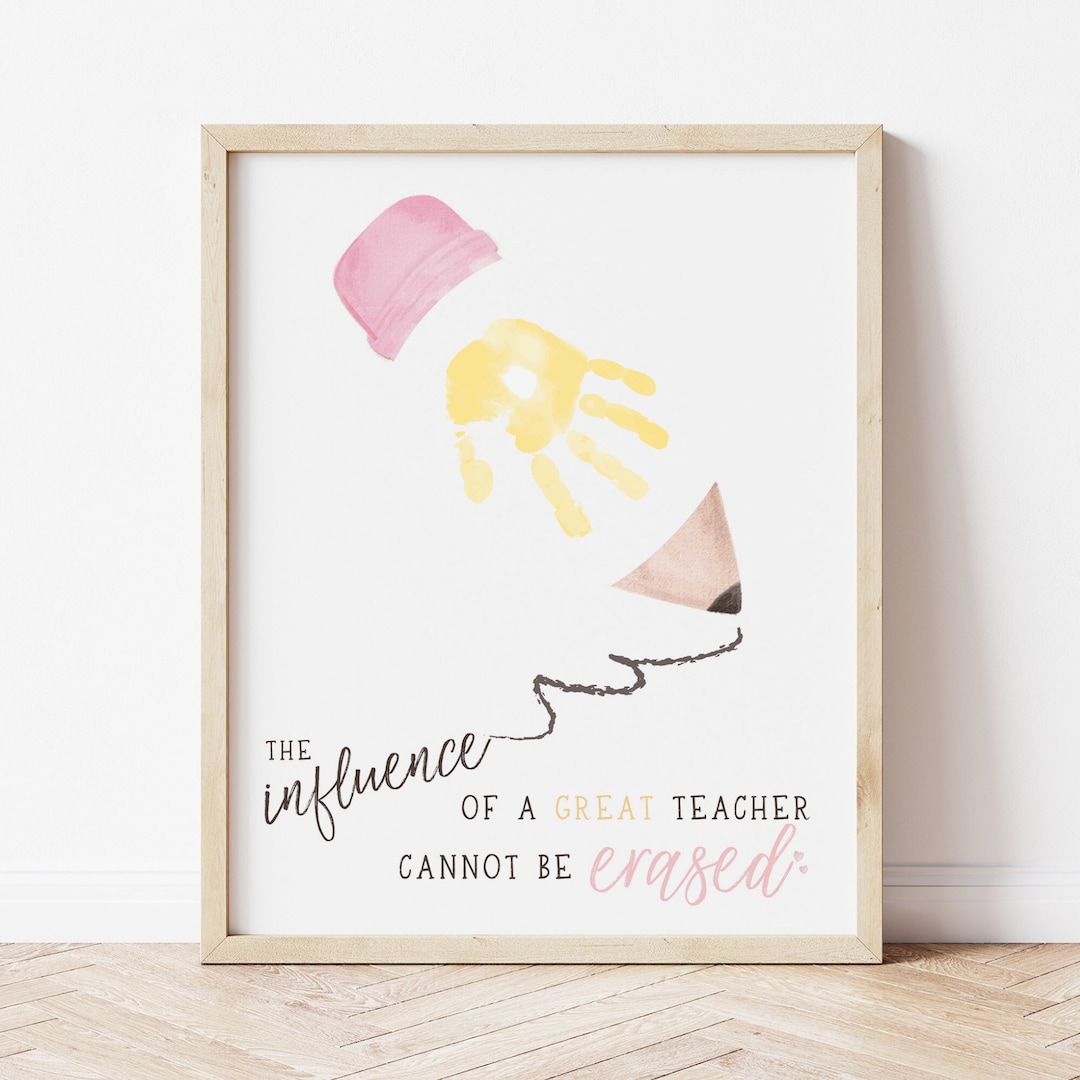 Teacher Appreciation Pencil Handprint Art, Gift for Preschool Daycare ...