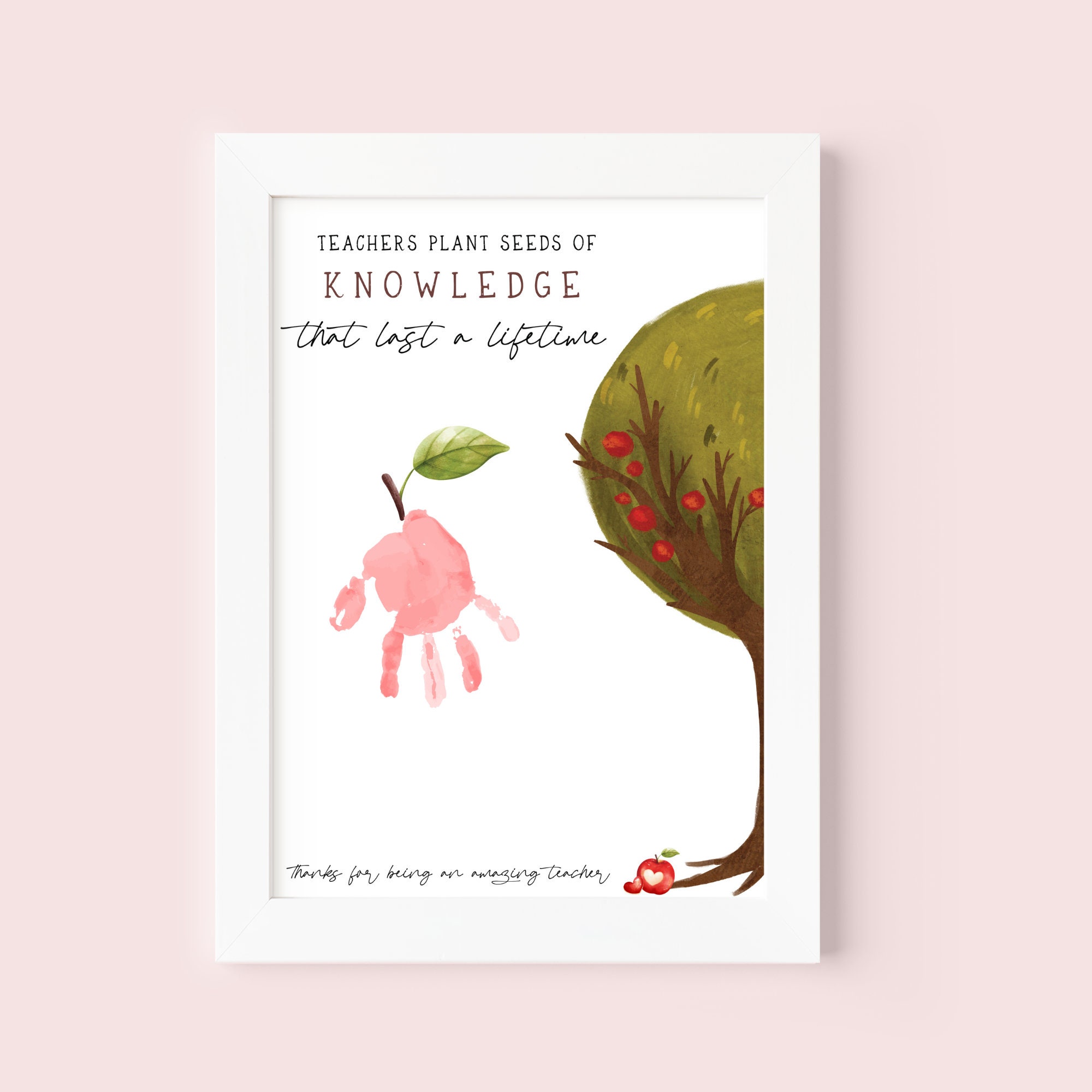 Teacher Appreciation Handprint Art, Gift for Preschool Daycare ...