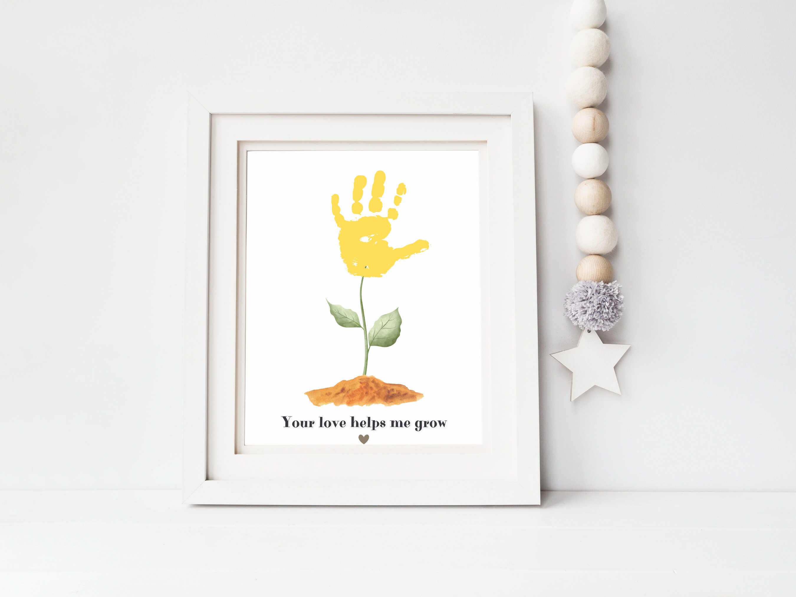 Flower Handprint Art Craft Your Love Helps Me Grow - Etsy