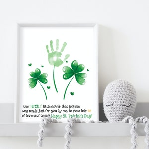 Lucky Clover Handprint Poem, St Patricks Day Handprint Footprint Craft ...