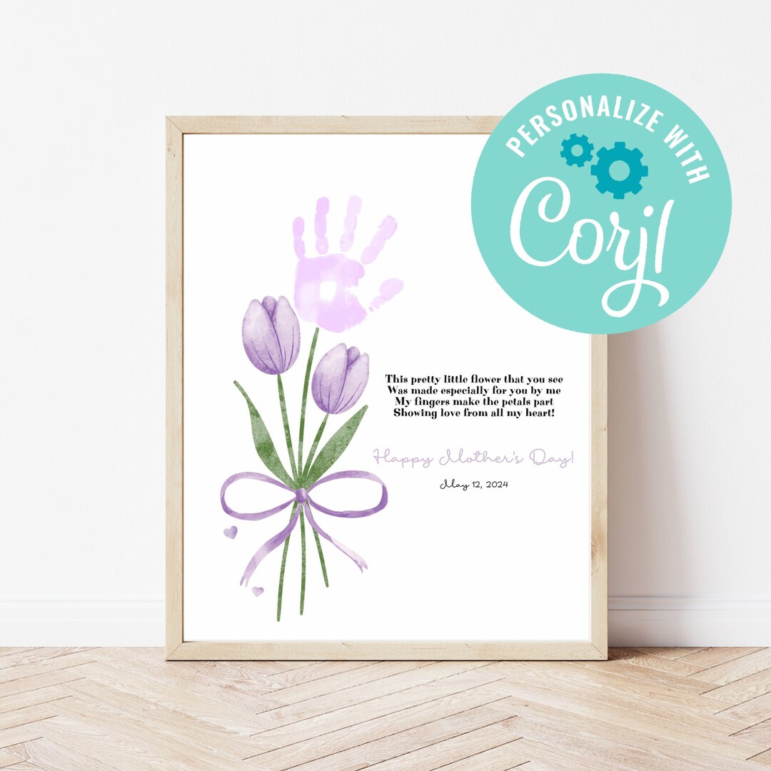 Handprint Art, Mothers Day Handprint, Valentine Handprint, Editable ...