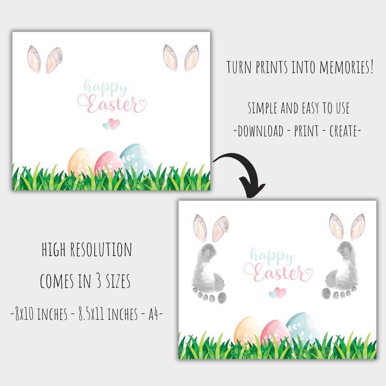 Easter Footprint Art, Bunny Footprint, Easter Handprint Craft Babies ...