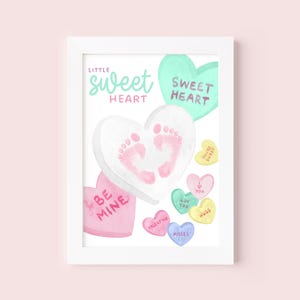Sweetheart Valentine's Day Handprint Art, Footprint Craft for Babies ...