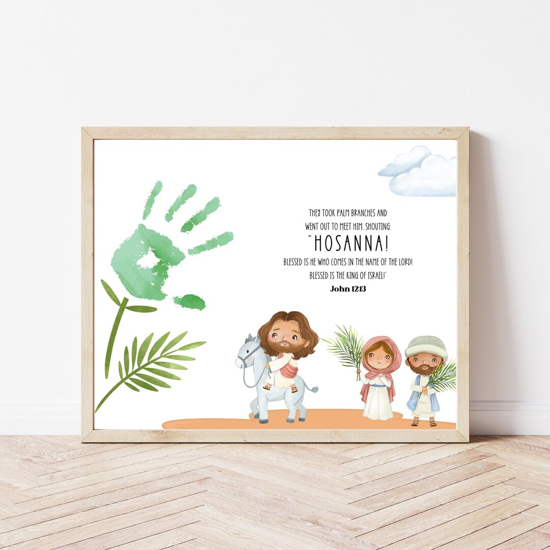 Palm Sunday Craft, Religious Easter Handprint Art, March Activities for ...