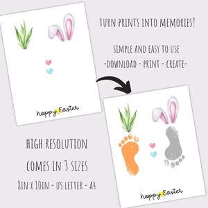 Hoppy Easter Footprint Art, Easter Handprint Art, Infant Craft, Easter ...