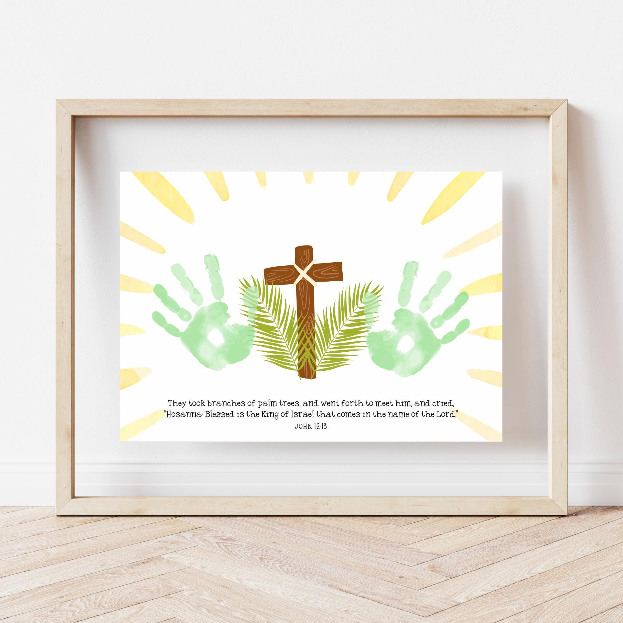 Palm Sunday Craft, Religious Easter Handprint Art, March Activities for ...