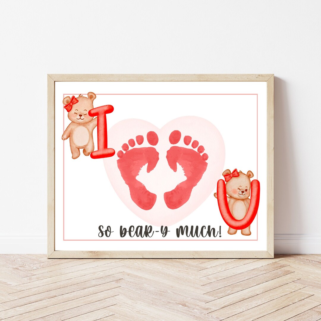Teddy Bear Valentine, Valentine Handprint, Handprint Art, Footprint ...