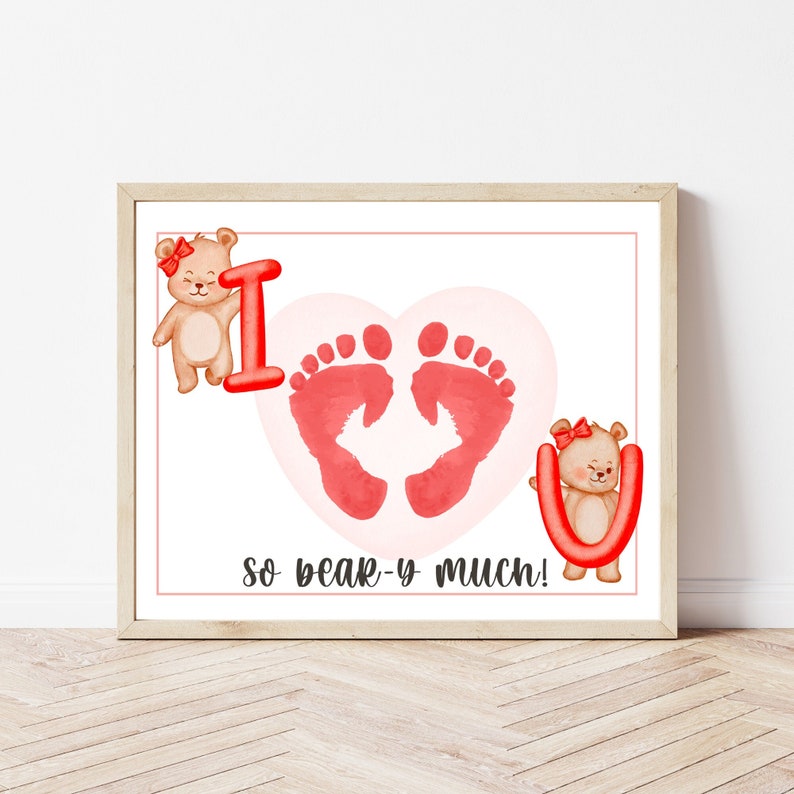 Teddy Bear Valentine, Valentine Handprint, Handprint Art, Footprint ...