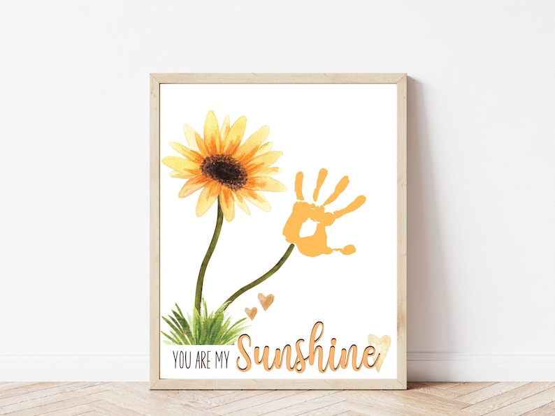 Flower Handprint Art Sunflower Handprint Craft for Kids DIY - Etsy
