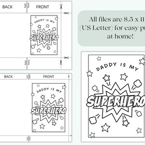 Printable DIY Father's Day Card Coloring Card for Dad From Kids Father ...