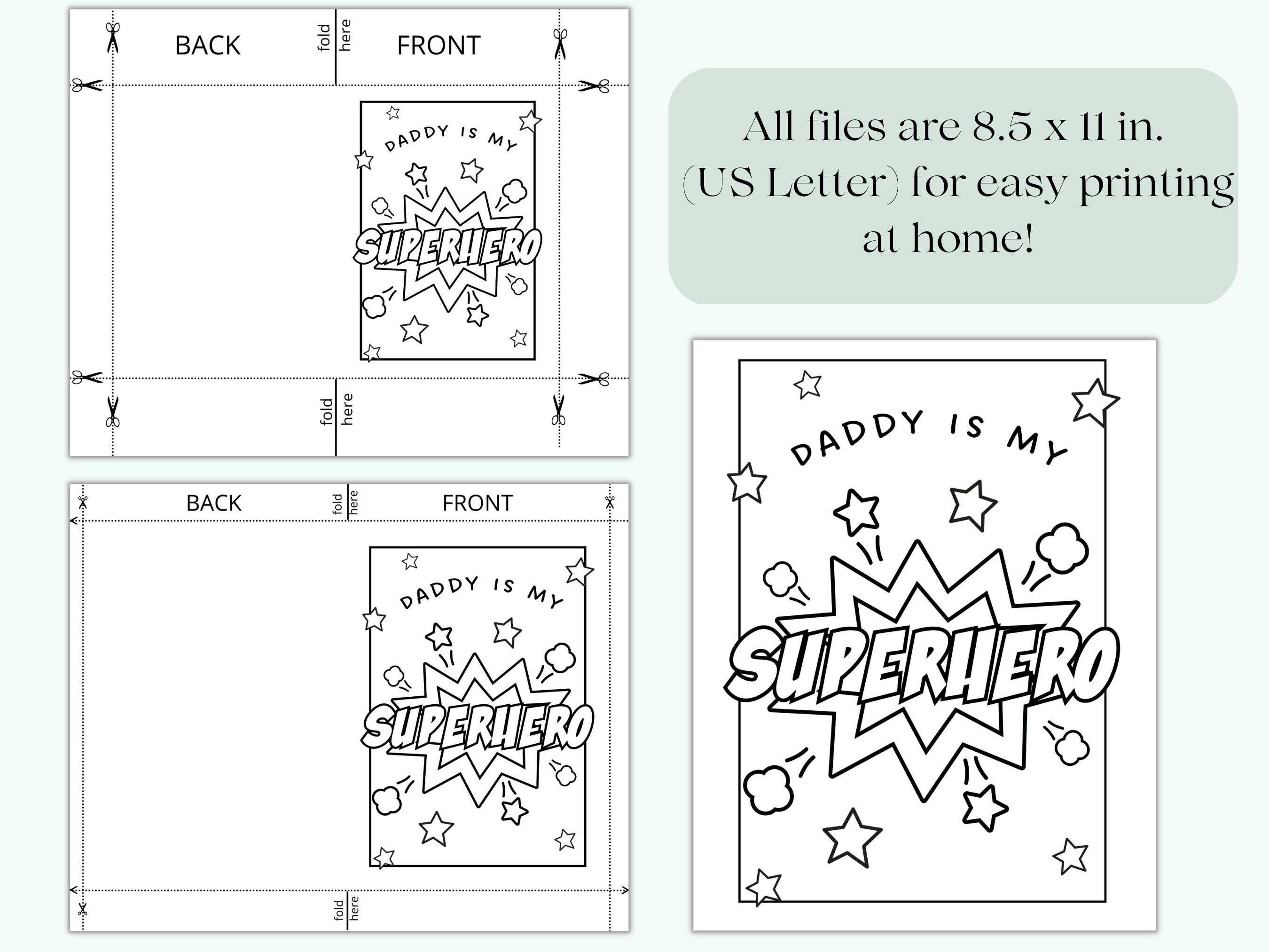 Printable DIY Father's Day Card Coloring Card for Dad From - Etsy