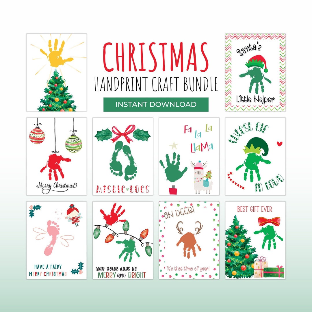 Christmas Handprint Art Bundle, Christmas Activities for Toddlers ...
