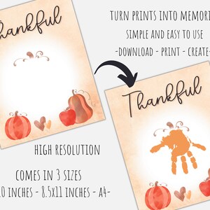 Thanksgiving Handprint Craft, Fall Handprint Craft for Babies Toddlers ...