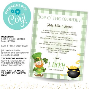 Leprechaun Letter, Editable Letter From Leprechaun, Leprechaun Trap, St ...