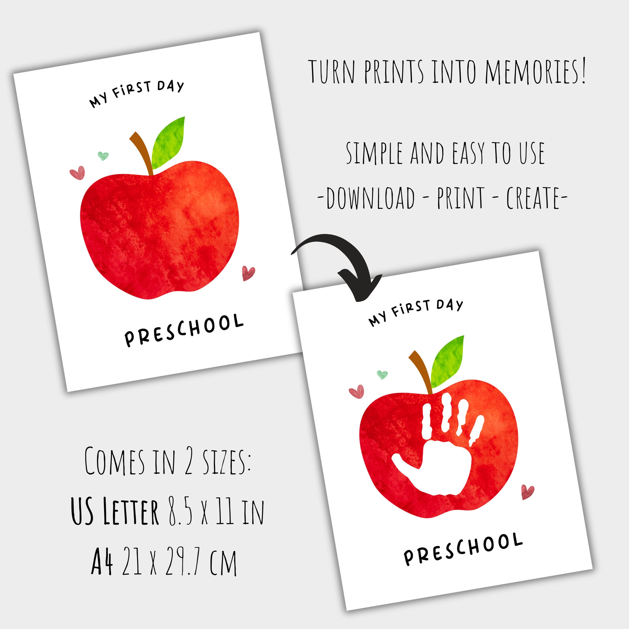 Preschool Handprint Craft, First Day of Preschool, Back to School Craft ...