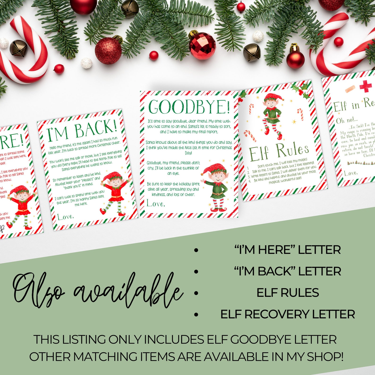 Elf Goodbye Letter, Christmas Elf Farewell Letter, Kids Christmas Fun ...