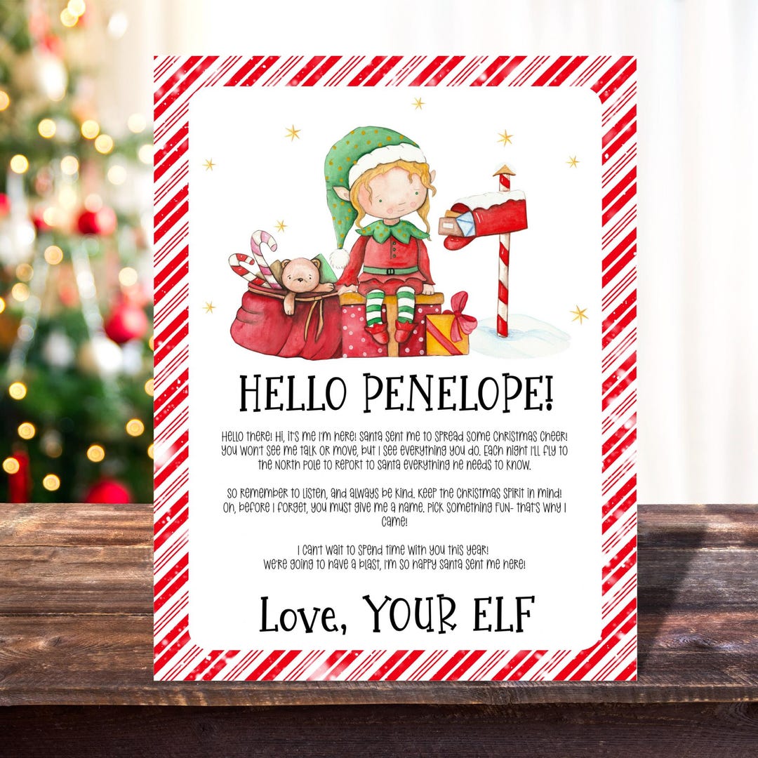 EDITABLE Elf Letter, Girl Elf Letter, Elf Arrival Letter, First Time ...