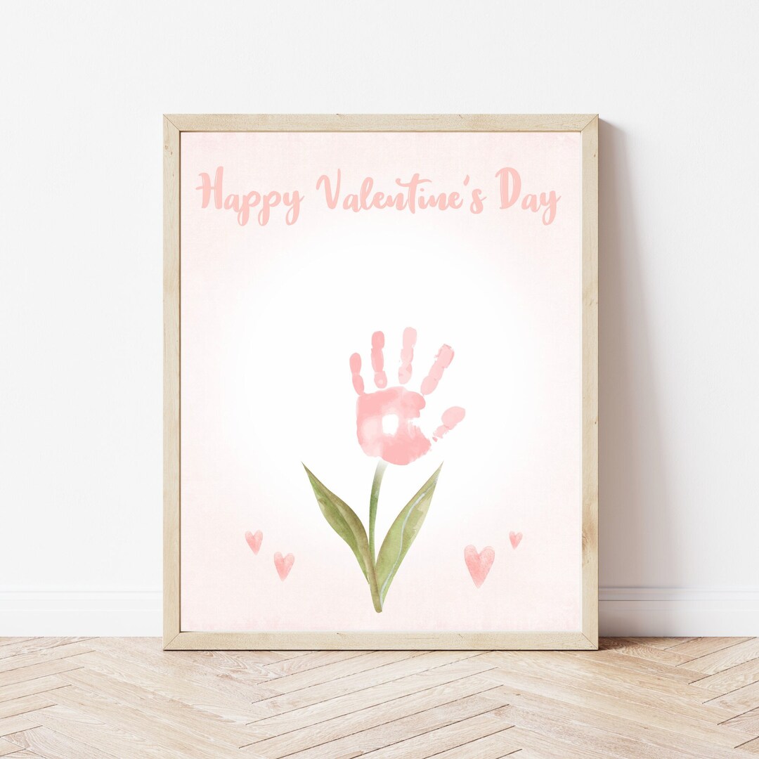 Valentines Day Handprint Art, Flower Handprint, Valentines Gift From ...