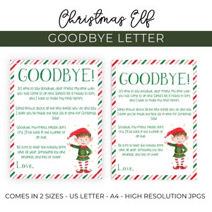 Elf Goodbye Letter, Christmas Elf Farewell Letter, Kids Christmas Fun ...