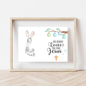 Religious Easter Footprint Art, Bunny Footprint, Easter Handprint Craft ...