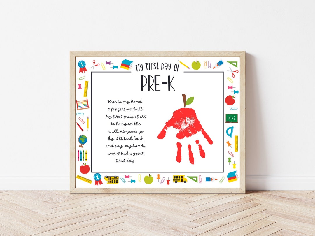 First Day of Pre K / Last Day of Pre K Handprint Art, Kids Handprint ...