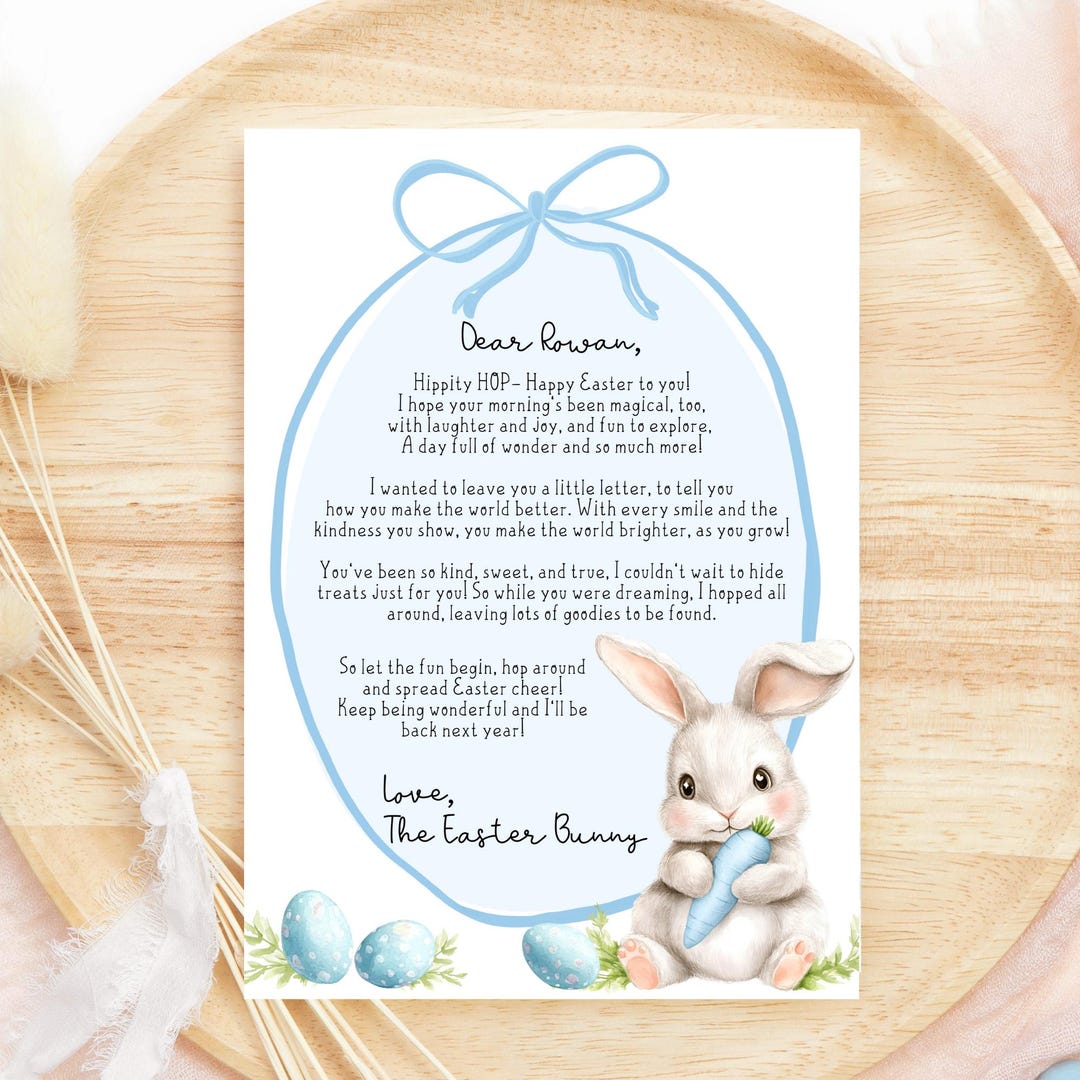 Printable Easter Bunny Letter, Editable Letter From the Easter Bunny ...