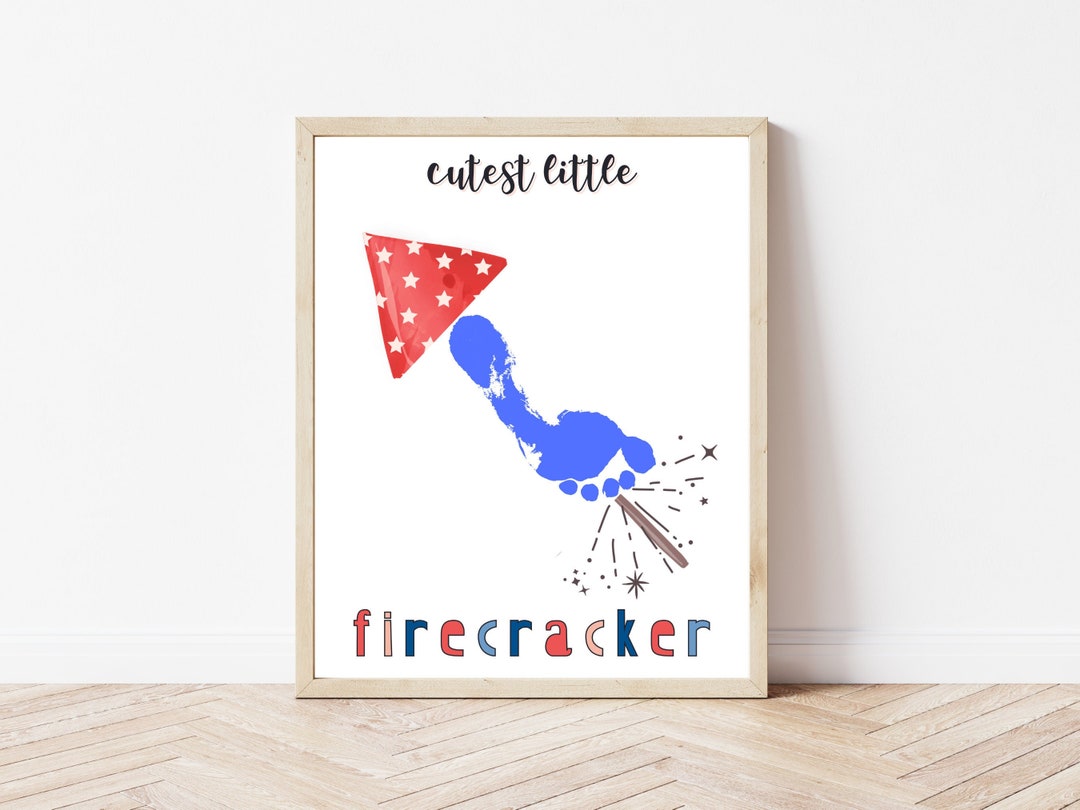 4th of July Footprint Art, Firecracker Craft, 4th of July Craft for ...